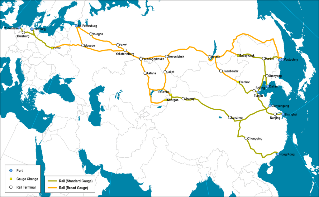 The Trans-Asian Railway (Eurasian Landbridge) | The Geography of ...