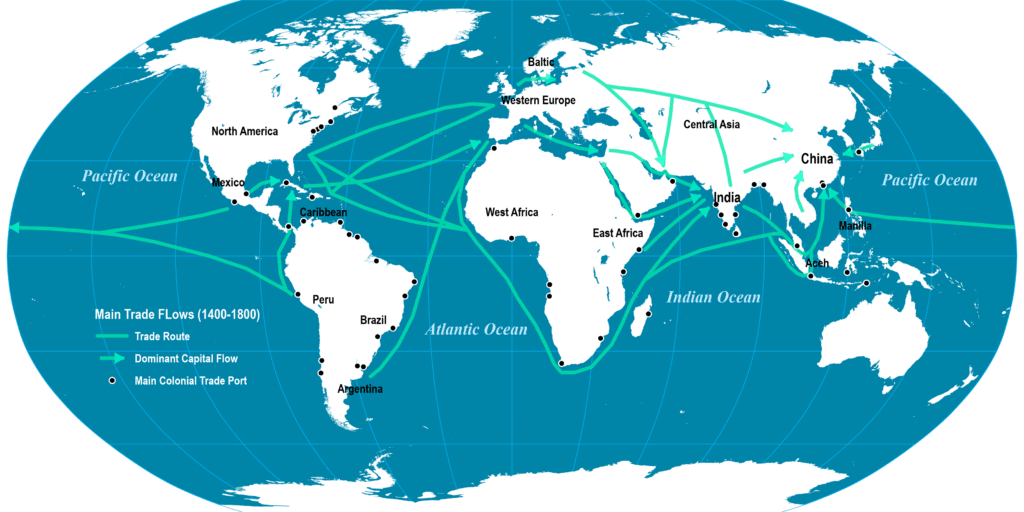Major Global Trade Routes, 1400-1800 | The Geography of Transport Systems
