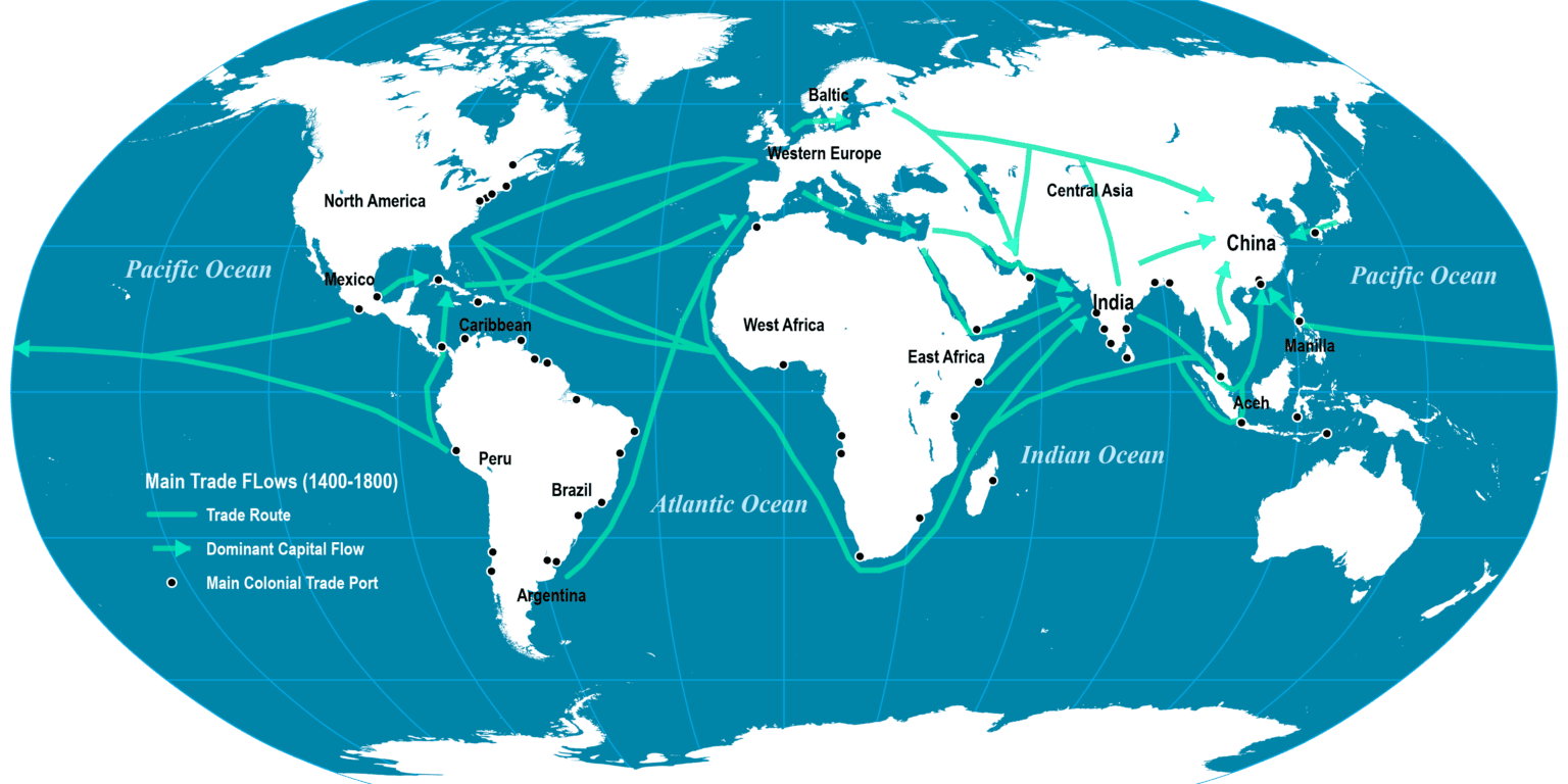 Major Global Trade Routes, 1400-1800 | The Geography of Transport Systems